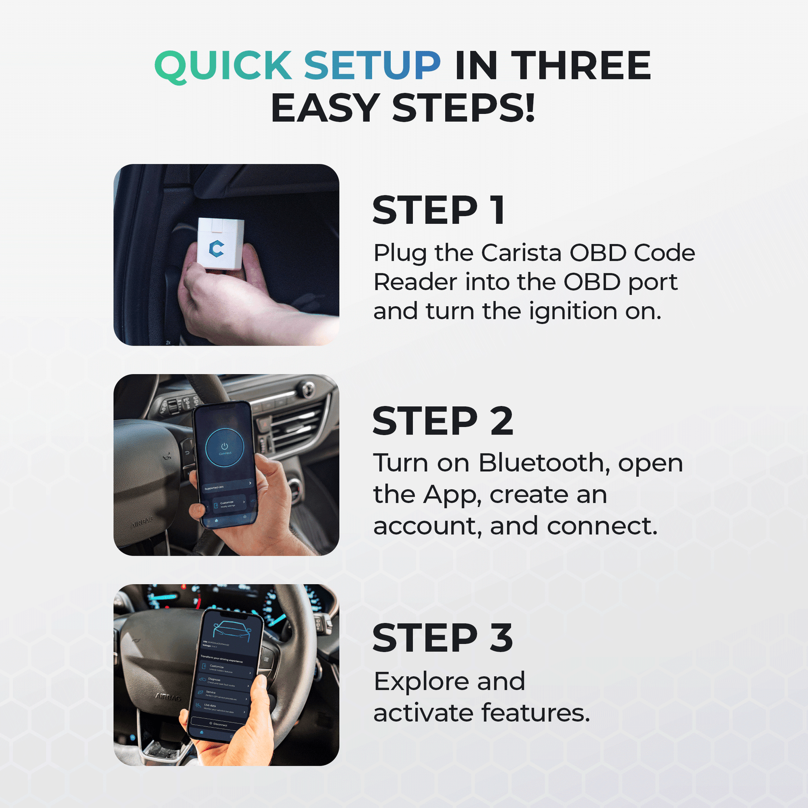 Carista Code Reader| Diagnostics & Customizations
